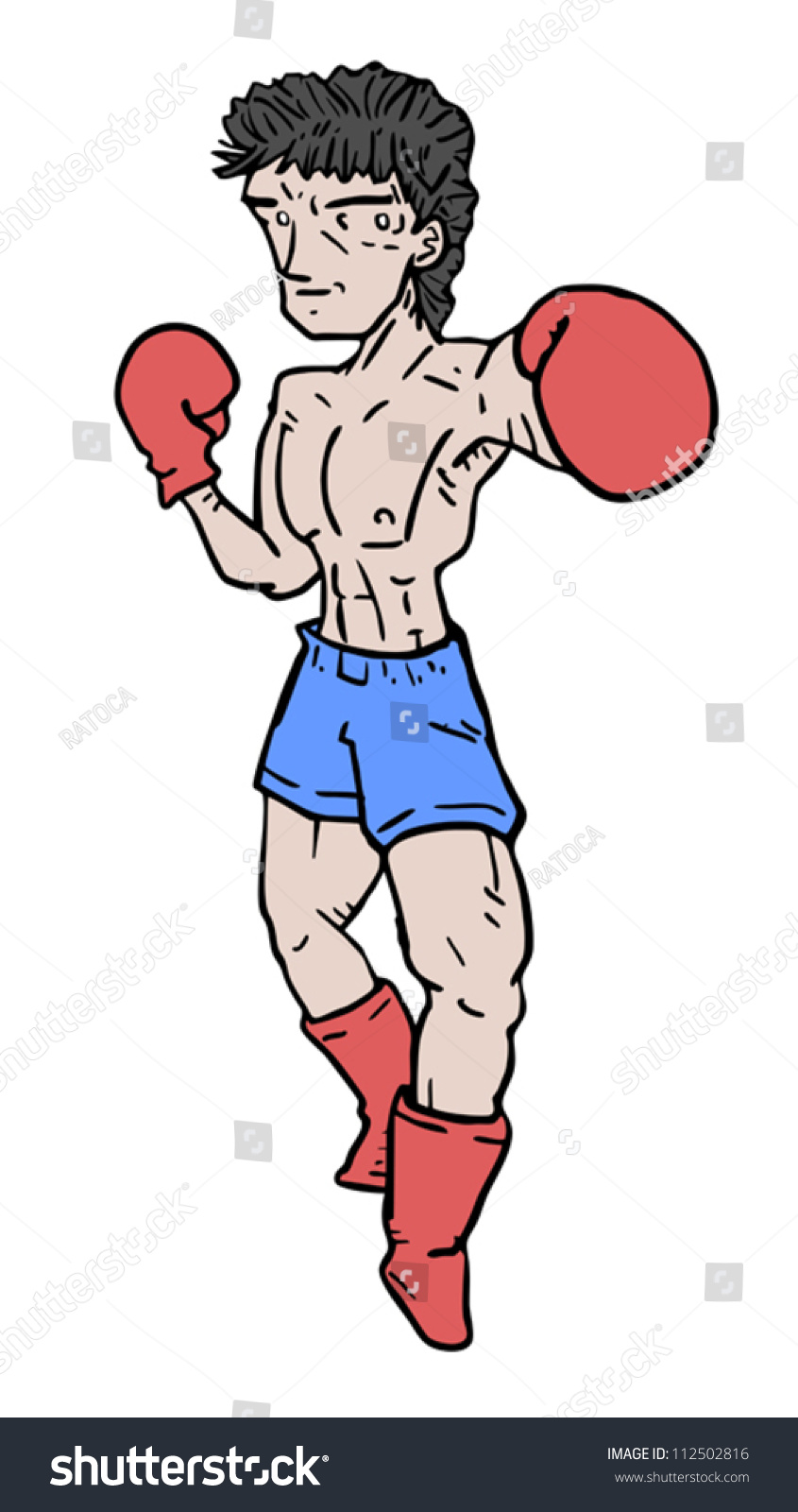 Boxer Cartoon Man Stock Vector 112502816 - Shutterstock