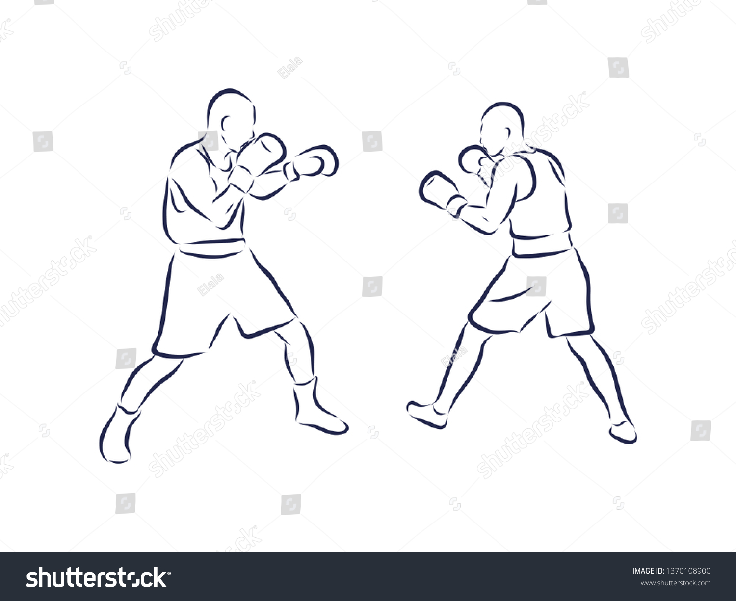 Boxers Contour Vector Illustration Stock Vector (Royalty Free ...