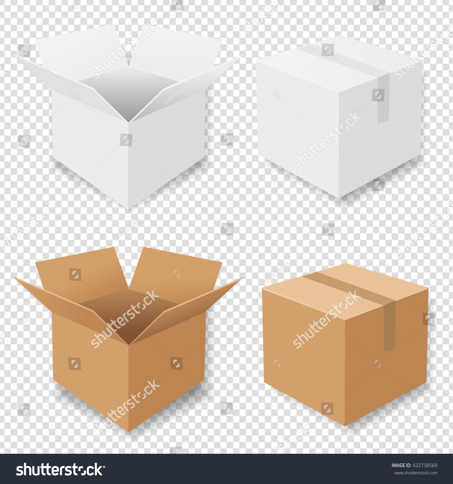 Boxes Set Isolated Isolated On Transparent Stock Vector (Royalty Free ...