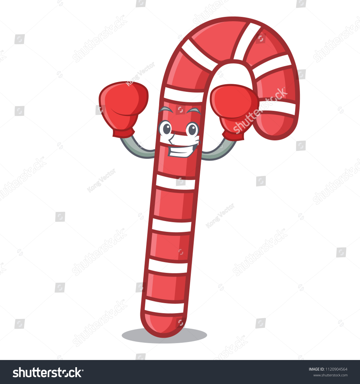 Boxing Candy Canes Character Cartoon Stock Vector (Royalty Free ...