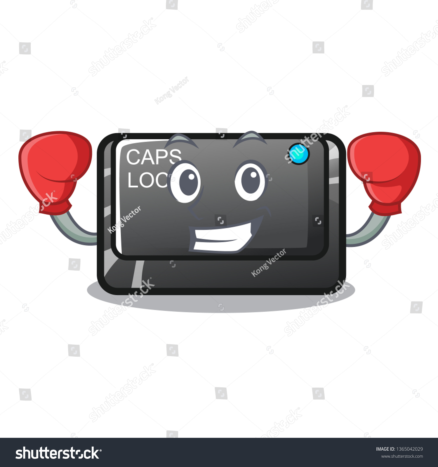 Boxing Capslock Button On Computer Cartoon Stock Vector (Royalty Free ...