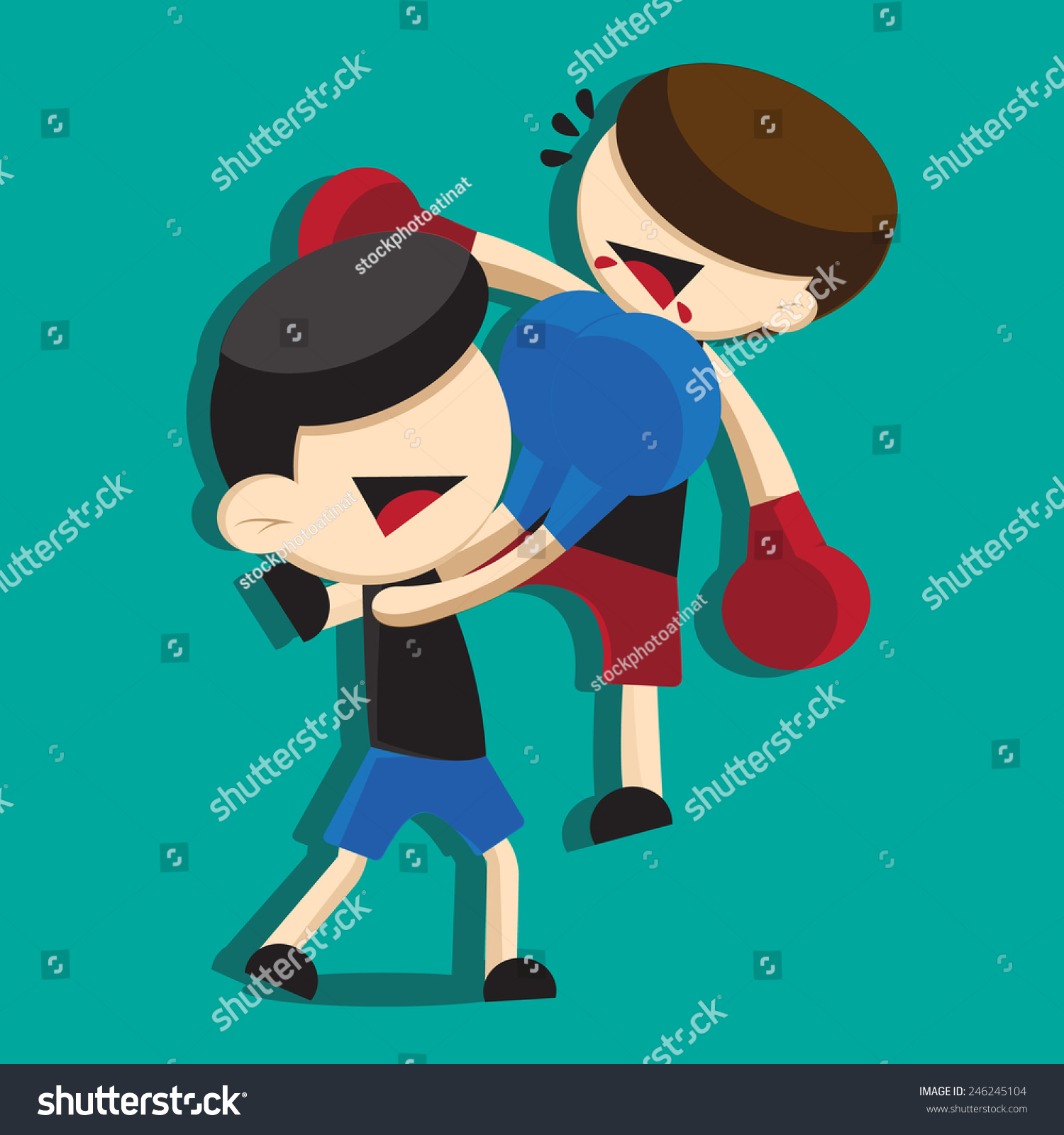 Boxing Cartoon Stock Vector (Royalty Free) 246245104 | Shutterstock