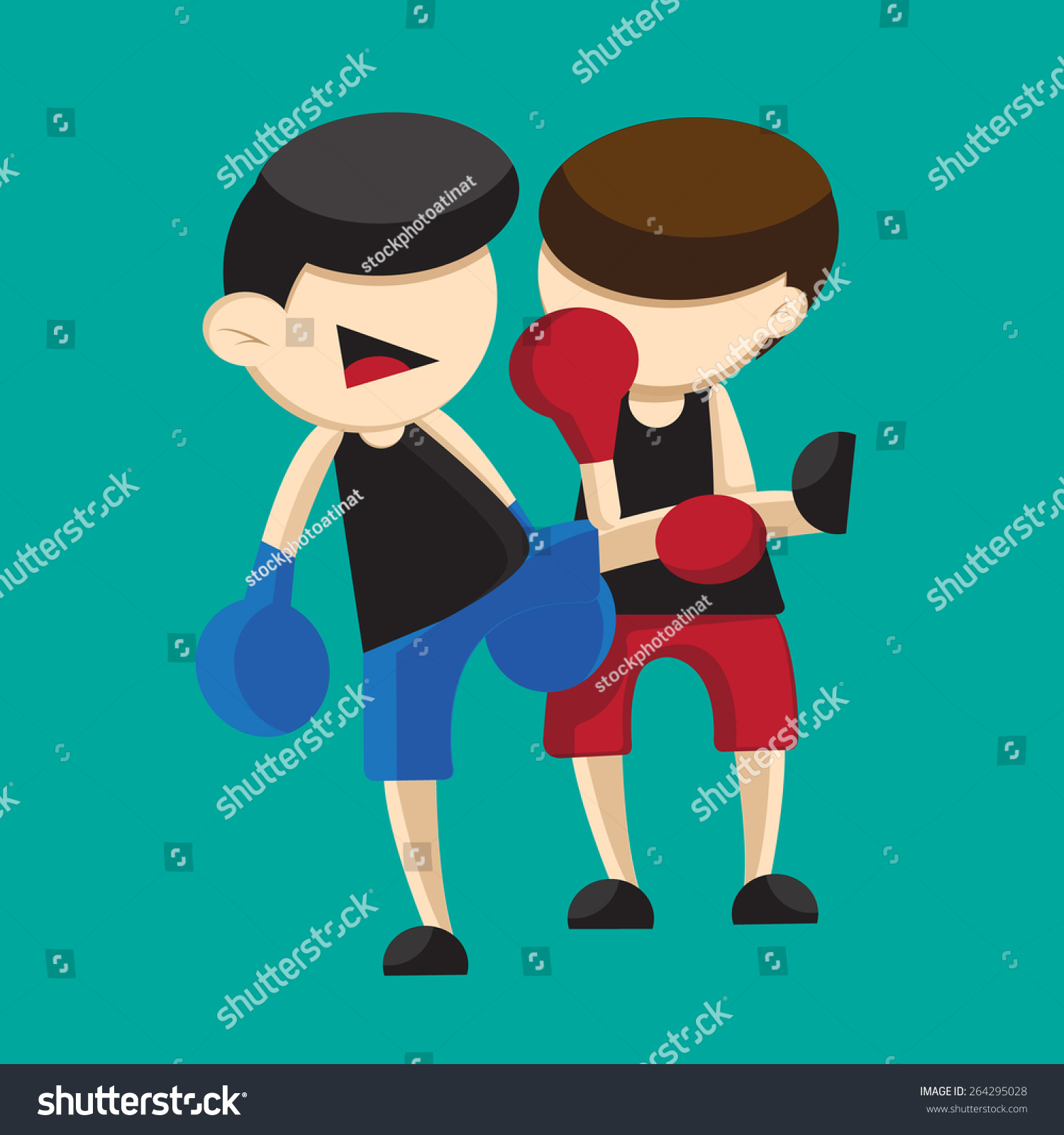 Boxing Cartoon Stock Vector (Royalty Free) 264295028 | Shutterstock