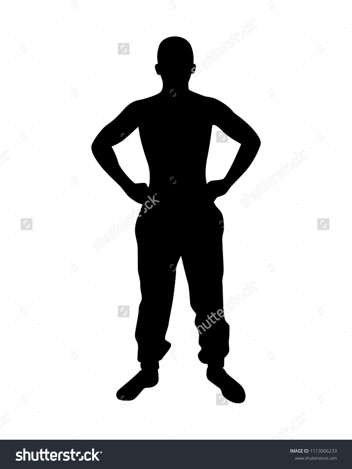 Boxing Man Silhouette Vector Stock Vector (Royalty Free) 1113006233