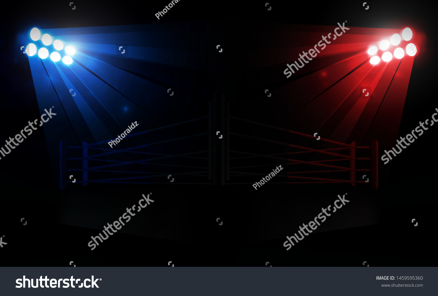 Boxing Ring Arena Floodlights Vector Design 스톡 벡터(로열티 프리) 1459595360 ...