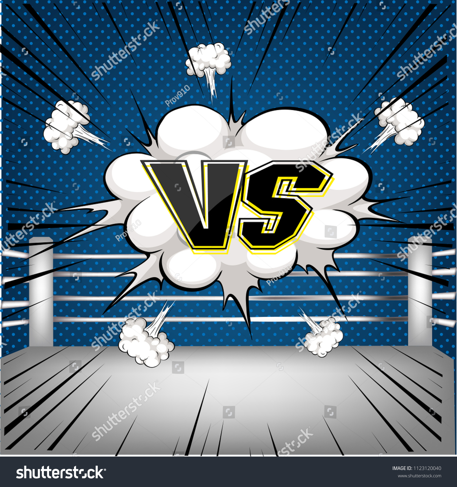 Boxing Ring Corner Comic Style Blue: vector de stock (libre de regalías ...