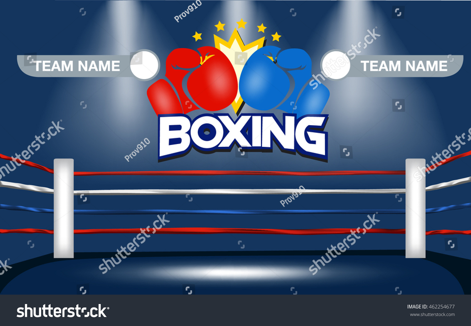 Boxing Ring Corner Menu Page Blue Stock Vector (Royalty Free) 462254677