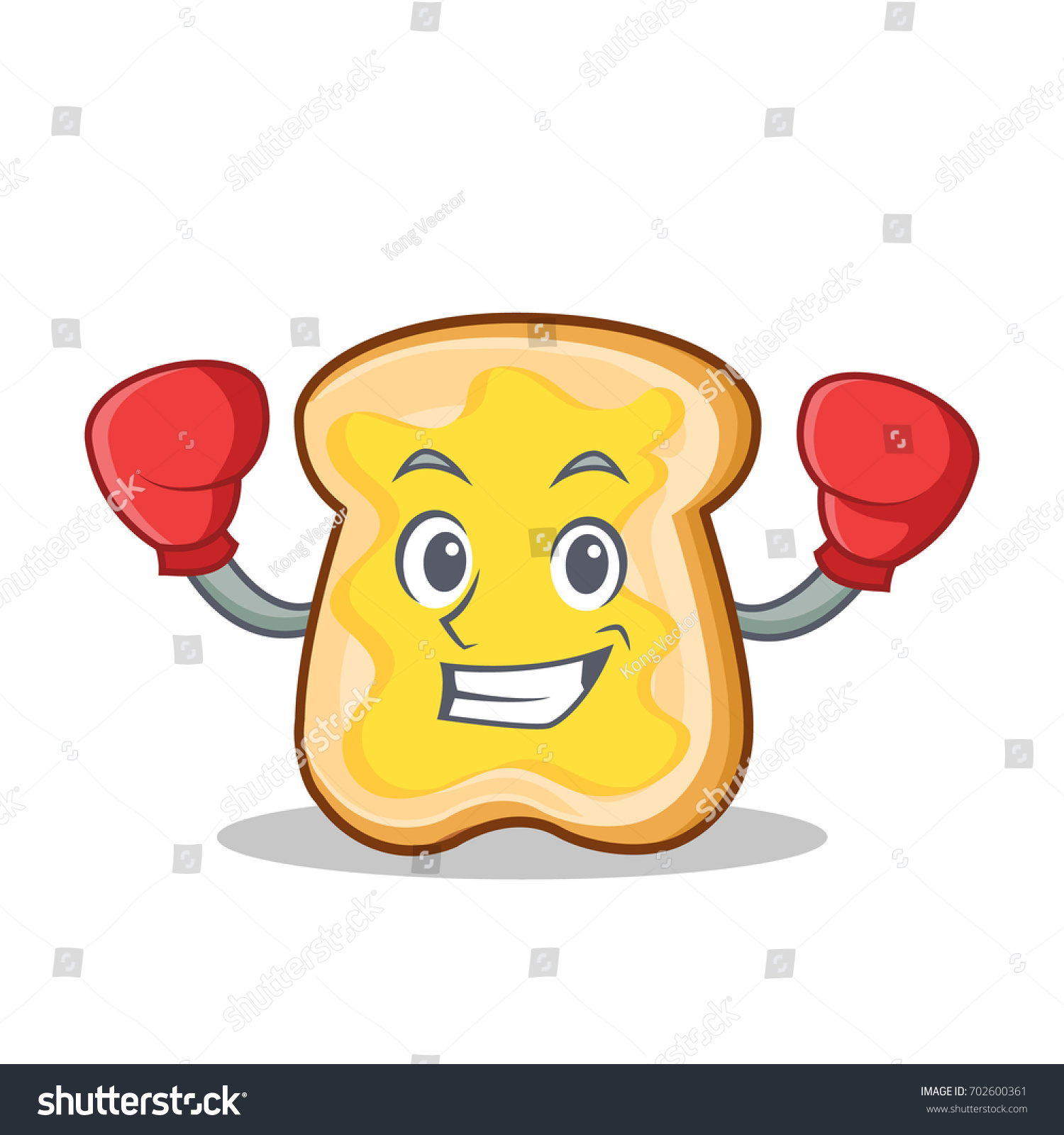 Boxing Slice Bread Cartoon Character Stock Vector (Royalty Free ...