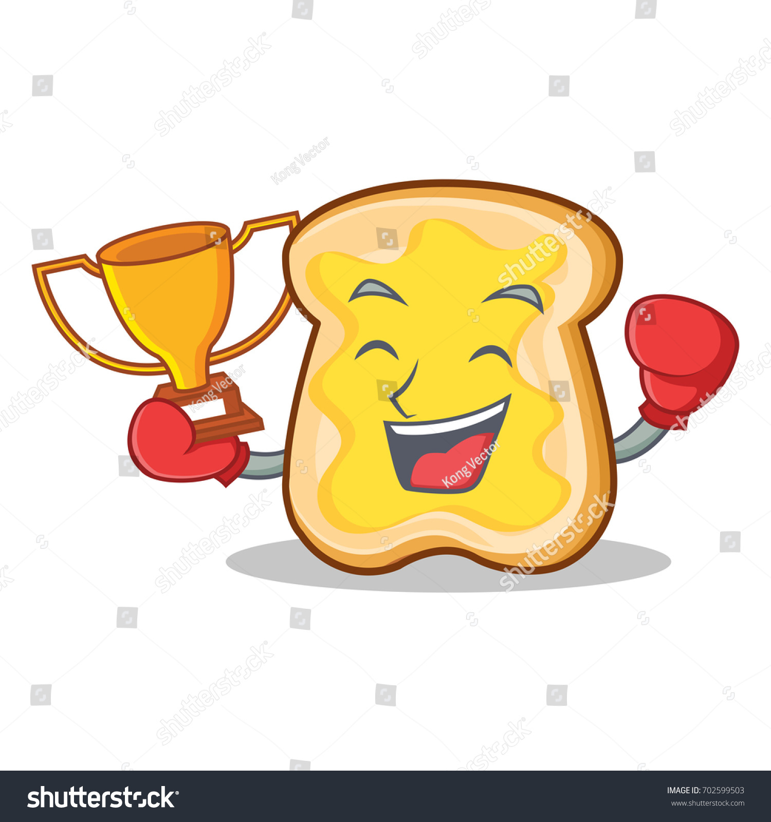 Boxing Winner Slice Bread Cartoon Character Stock Vector (Royalty Free ...