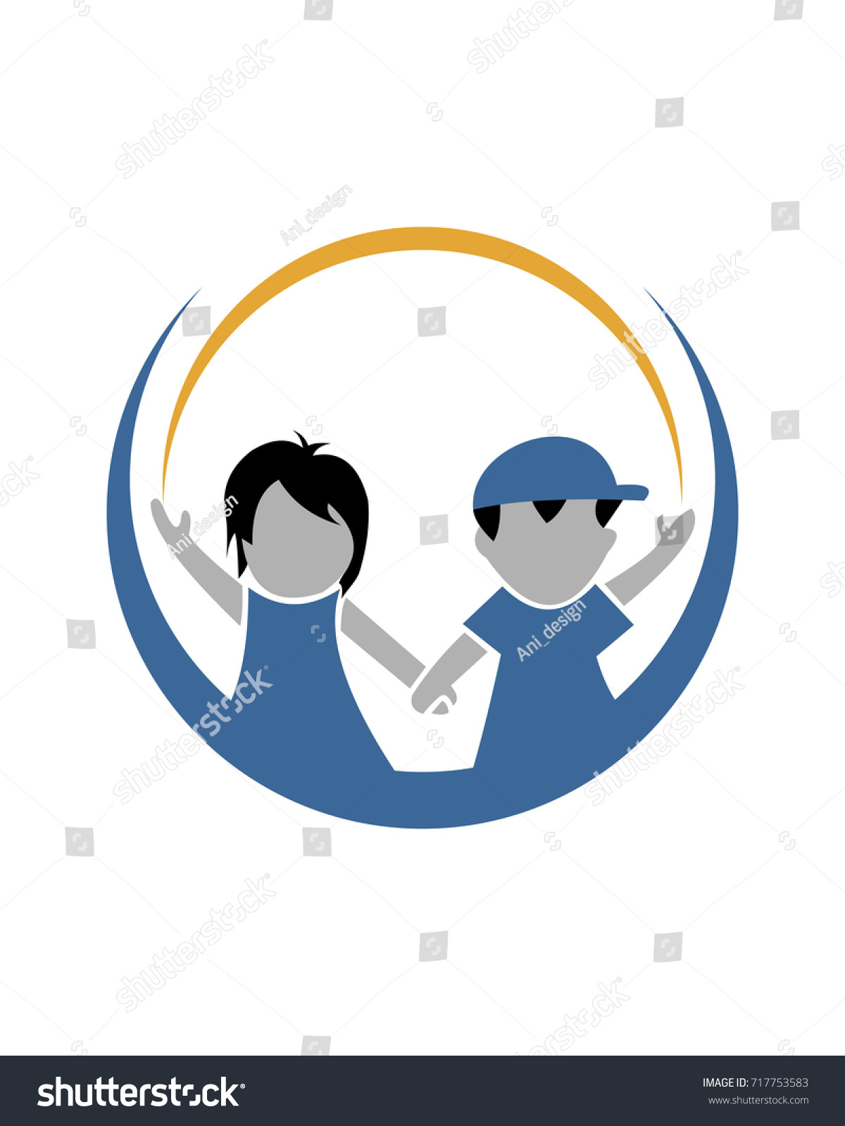 Boy Girl Logo Vector Stock Vector (Royalty Free) 717753583 | Shutterstock