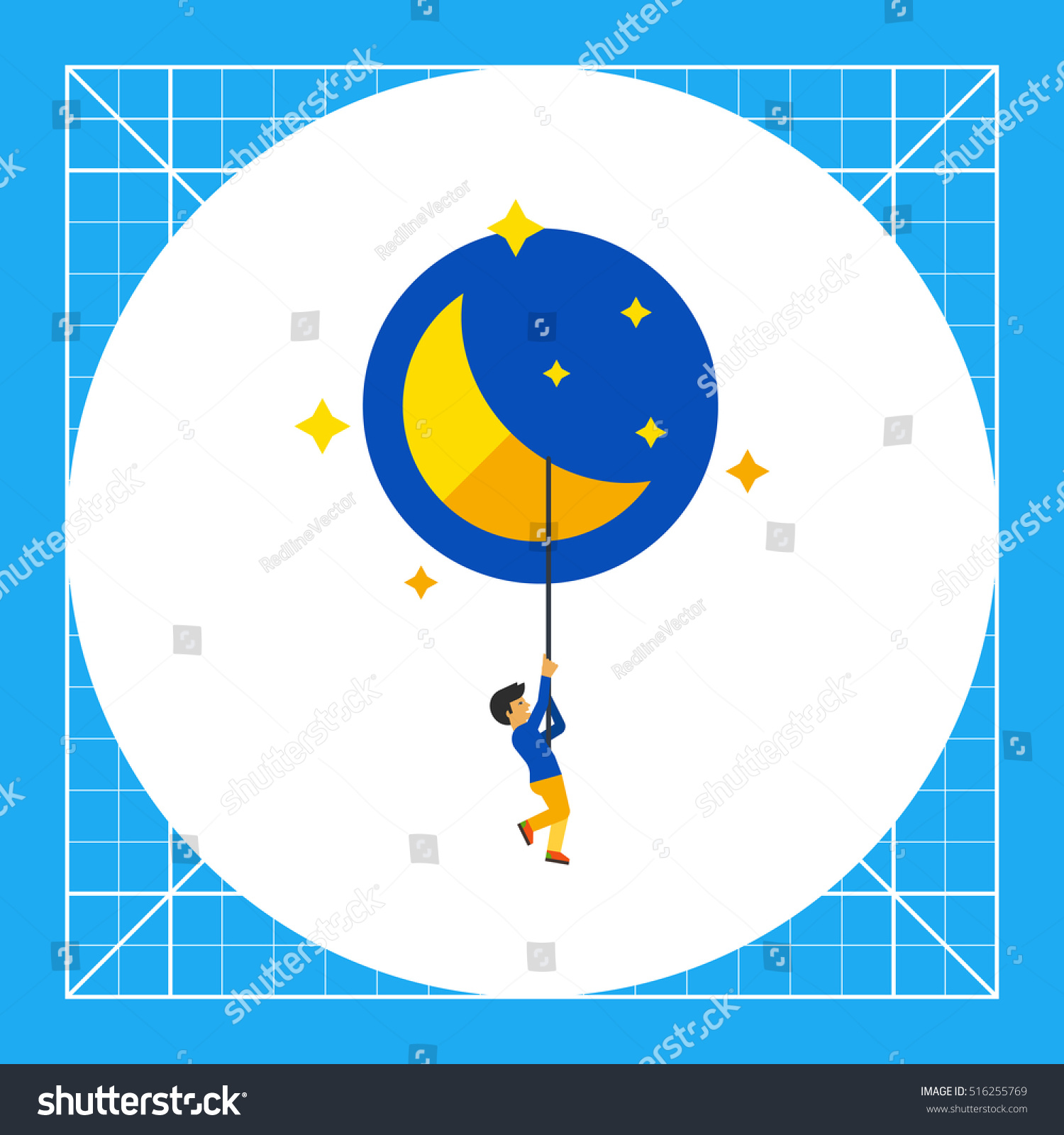 Boy Moon Vector Icon Stock Vector (Royalty Free) 516255769 | Shutterstock