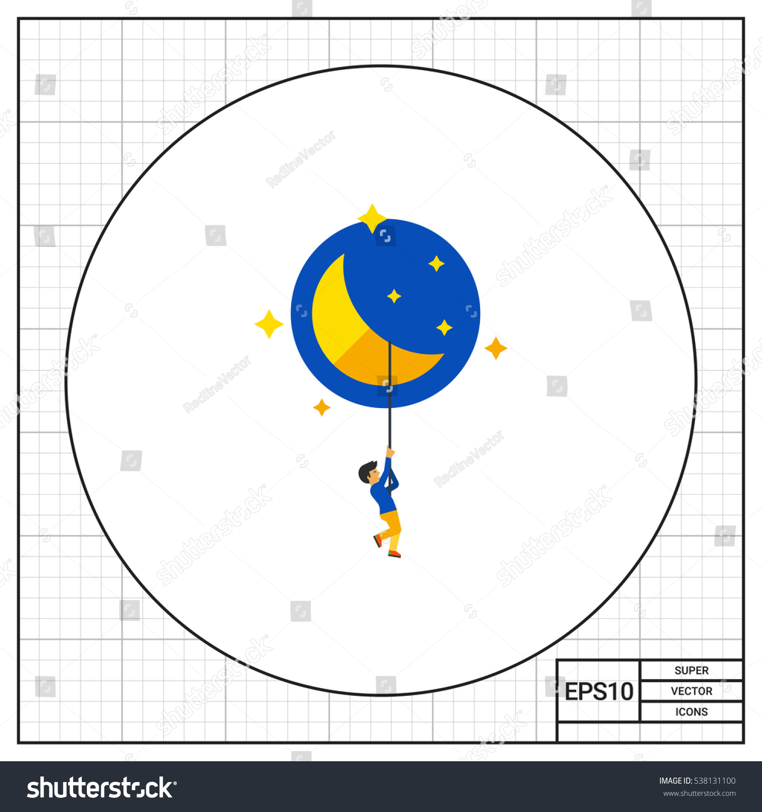 Boy Moon Vector Icon Stock Vector (Royalty Free) 538131100