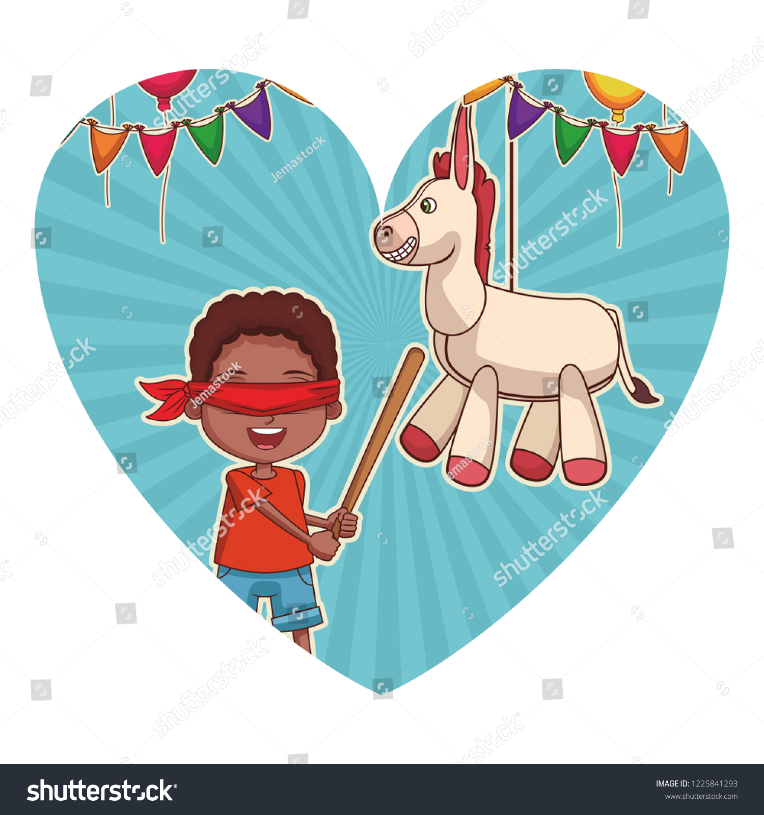 Boy Pinata: vector de stock (libre de regalías) 1225841293 | Shutterstock