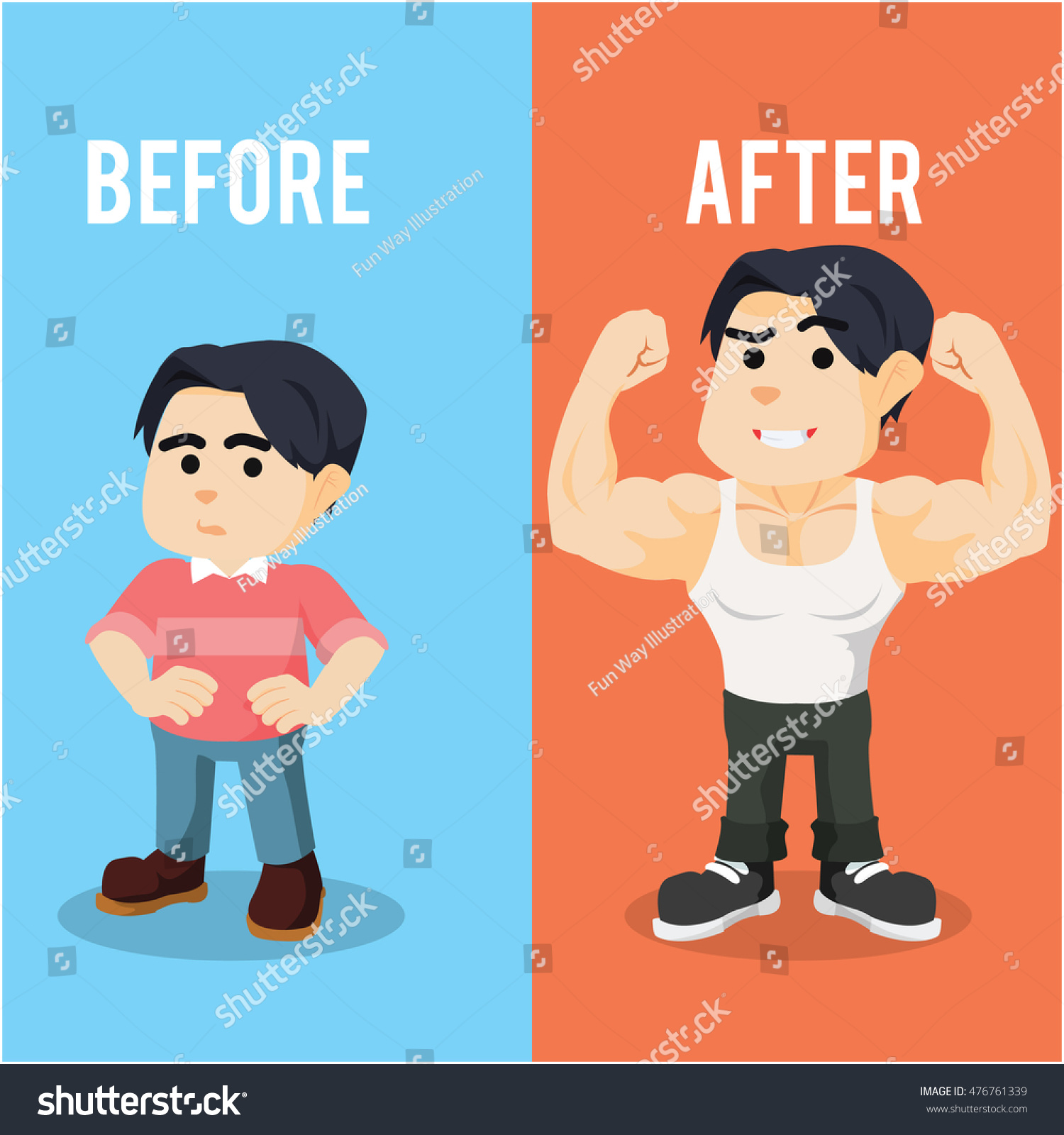 Boy Before After Illustration Design 스톡 벡터(로열티 프리) 476761339 | Shutterstock