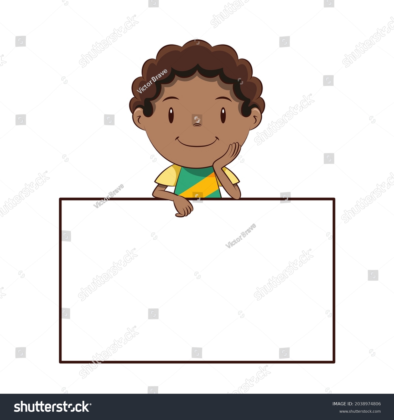 Boy Blank Frame Vector Illustration: vetor stock (livre de direitos ...