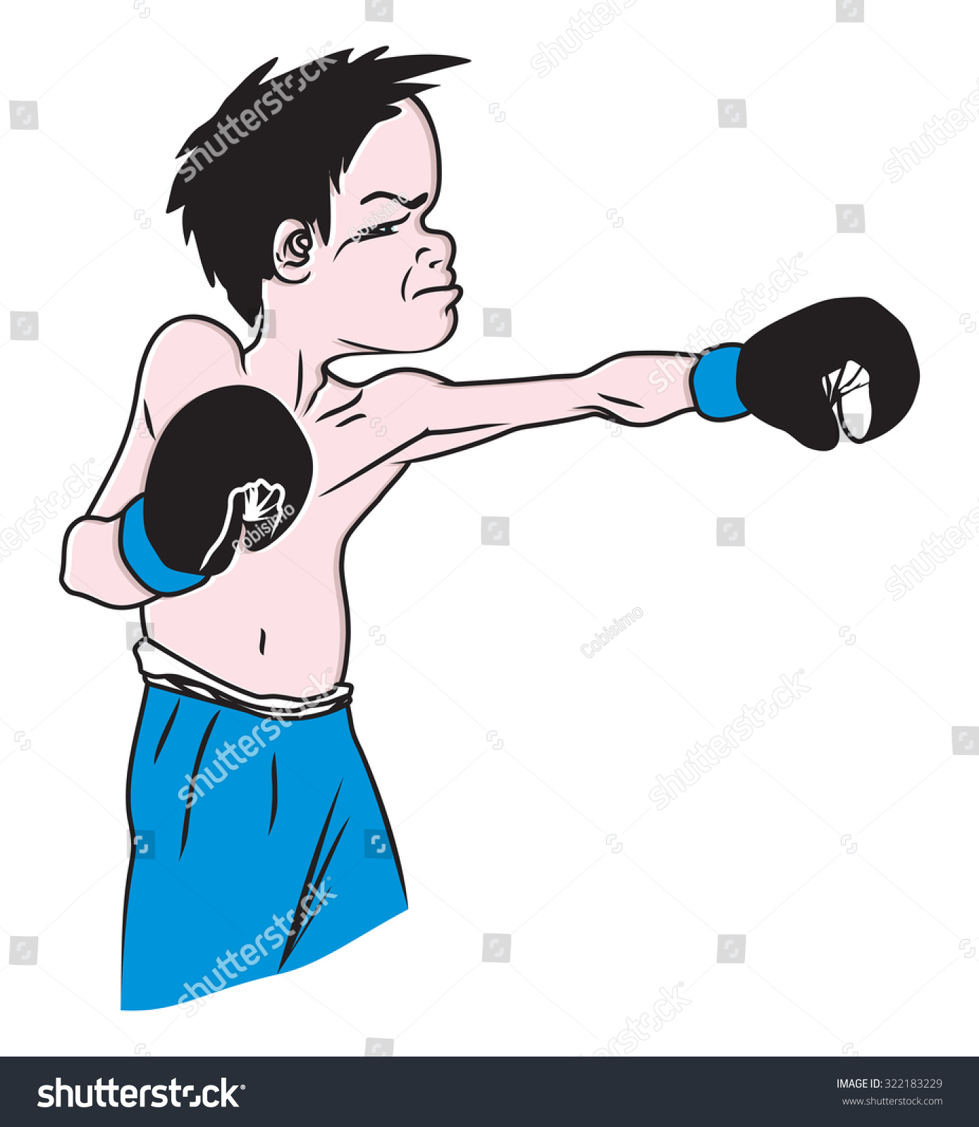 Boy Boxer Vector Illustration Stock Vector (Royalty Free) 322183229