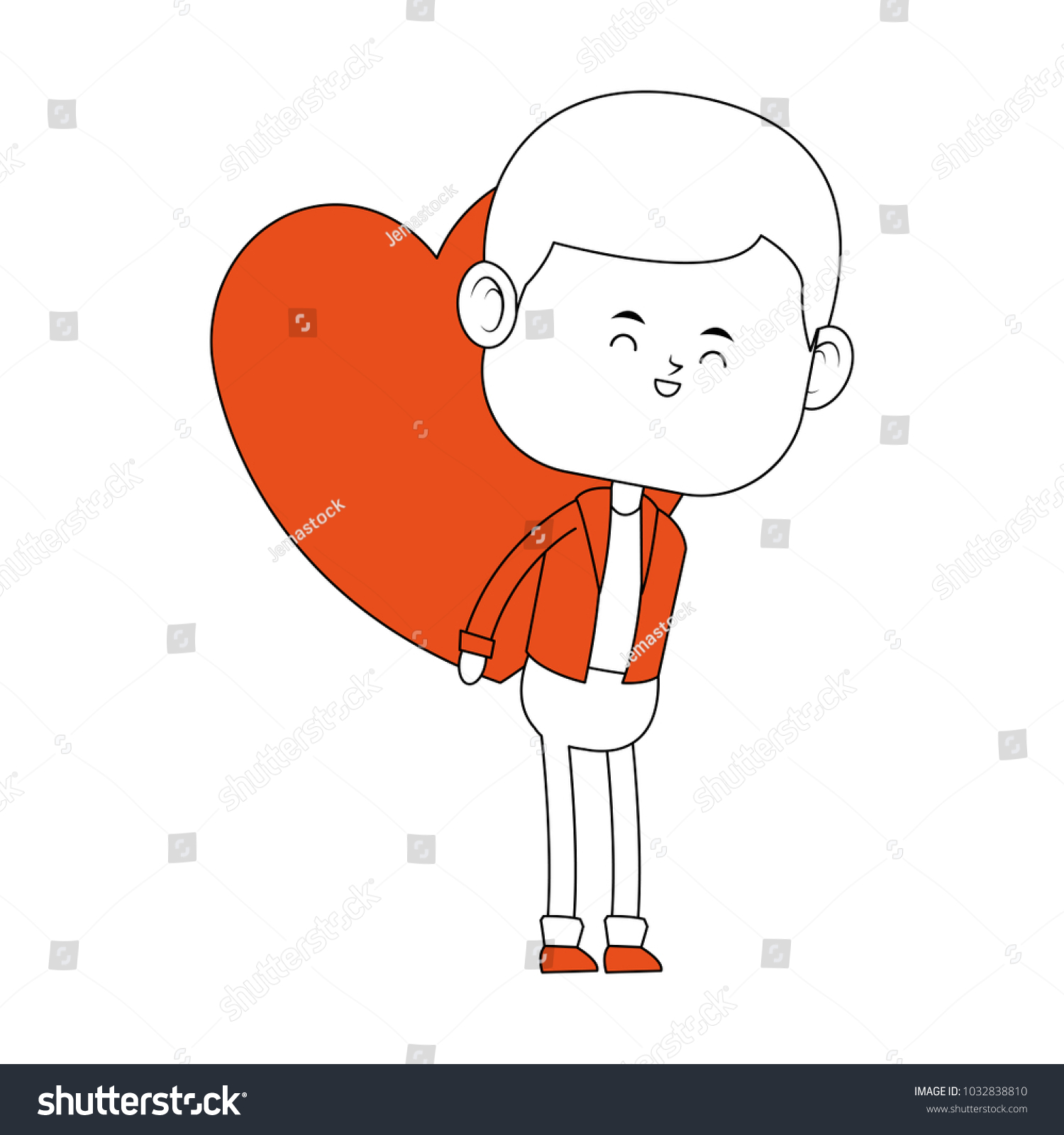 Boy Carrying Heart Stock Vector (Royalty Free) 1032838810 | Shutterstock