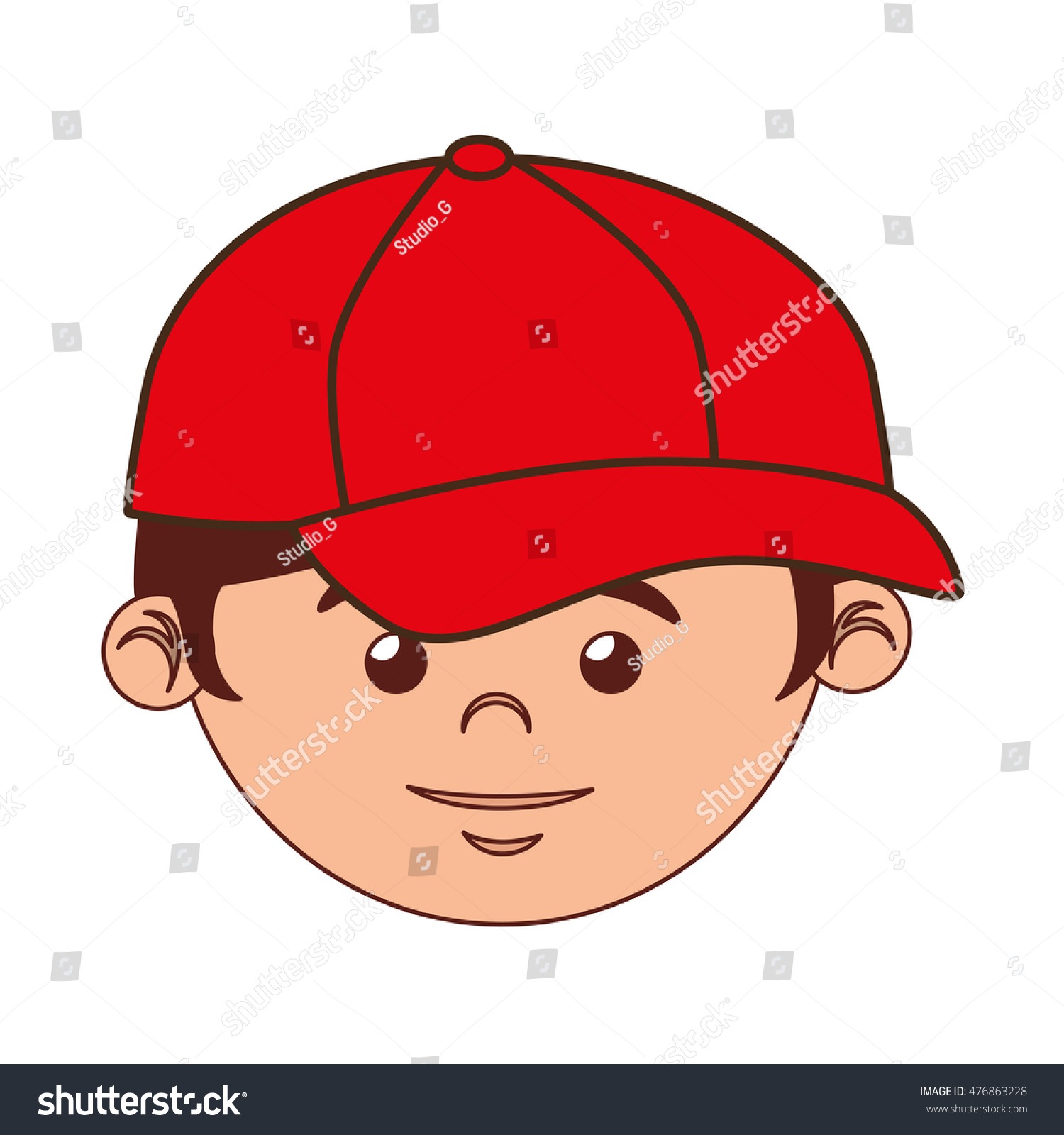 Boy Cartoon Baseball Bat Isolated Stock Vector (Royalty Free) 476863228