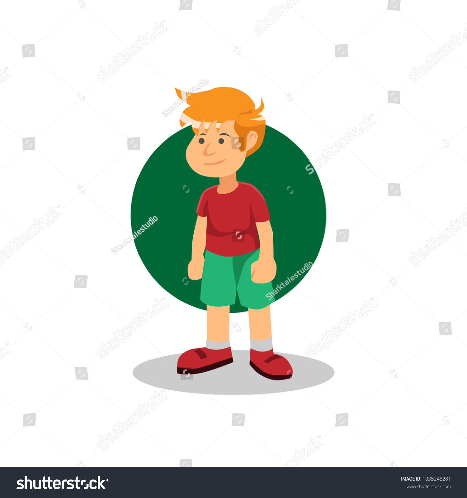 Boy Character Standing Vector Illustration Stock Vector (Royalty Free ...