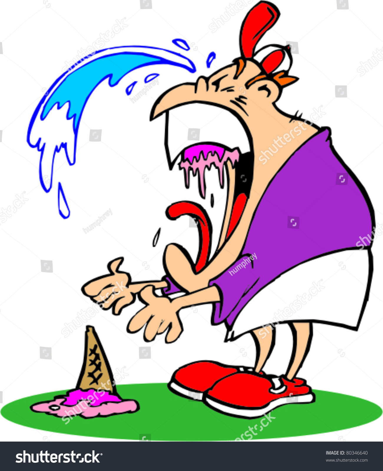 Boy Crying Over Ice Cream Stock Vector Illustration 80346640 : Shutterstock