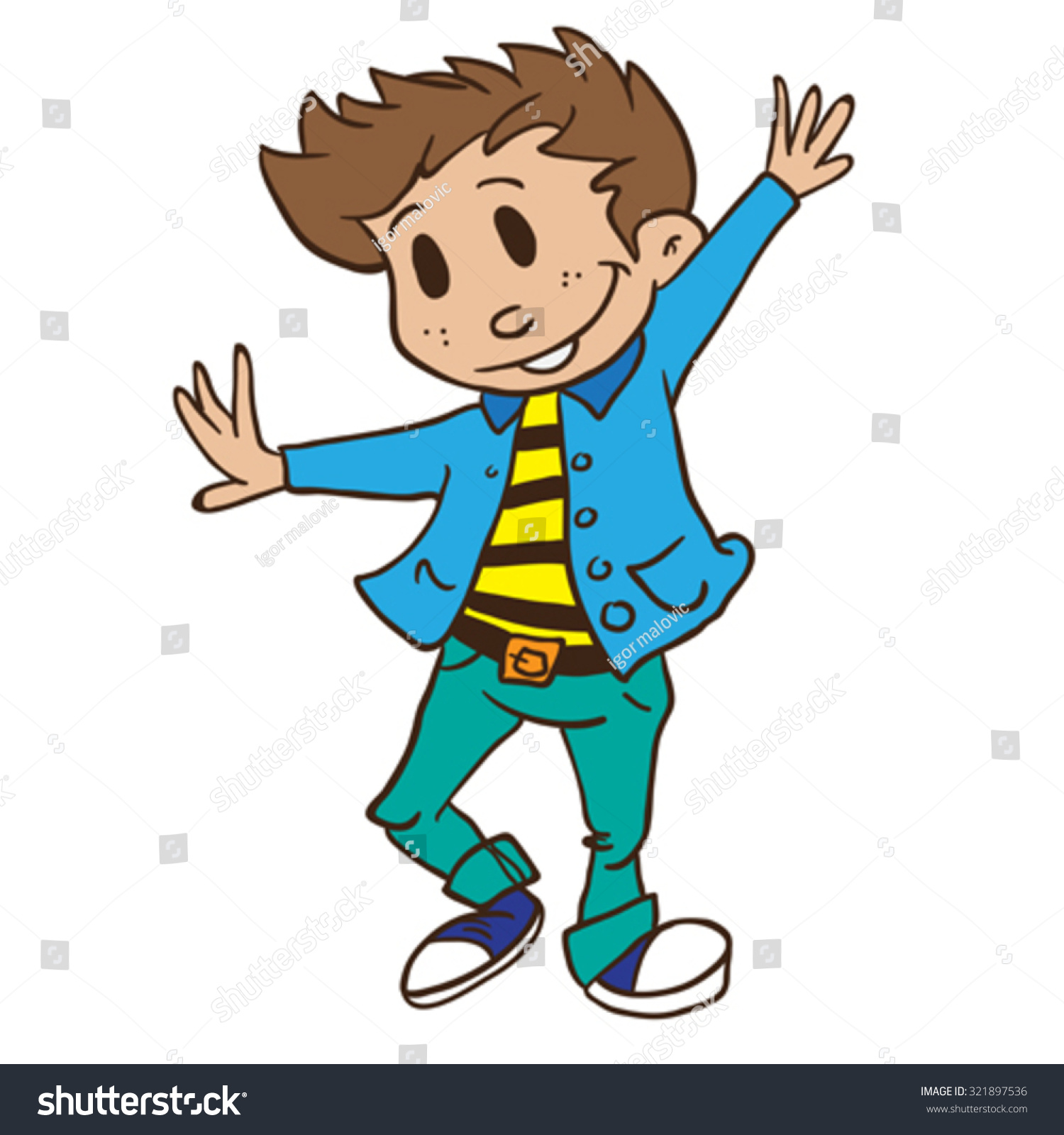 Boy Dancing Cartoon Illustration - 321897536 : Shutterstock