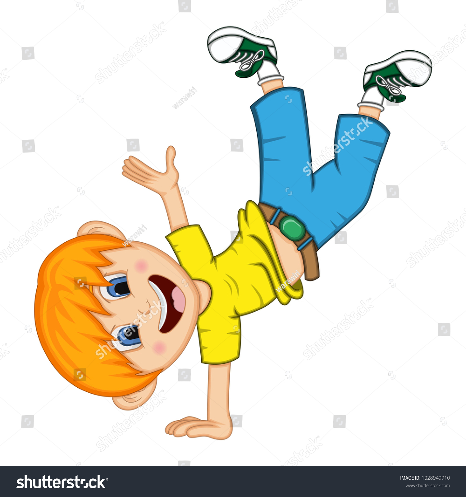 Boy Dancing Cartoon Vector Illustration Stock Vector (Royalty Free ...