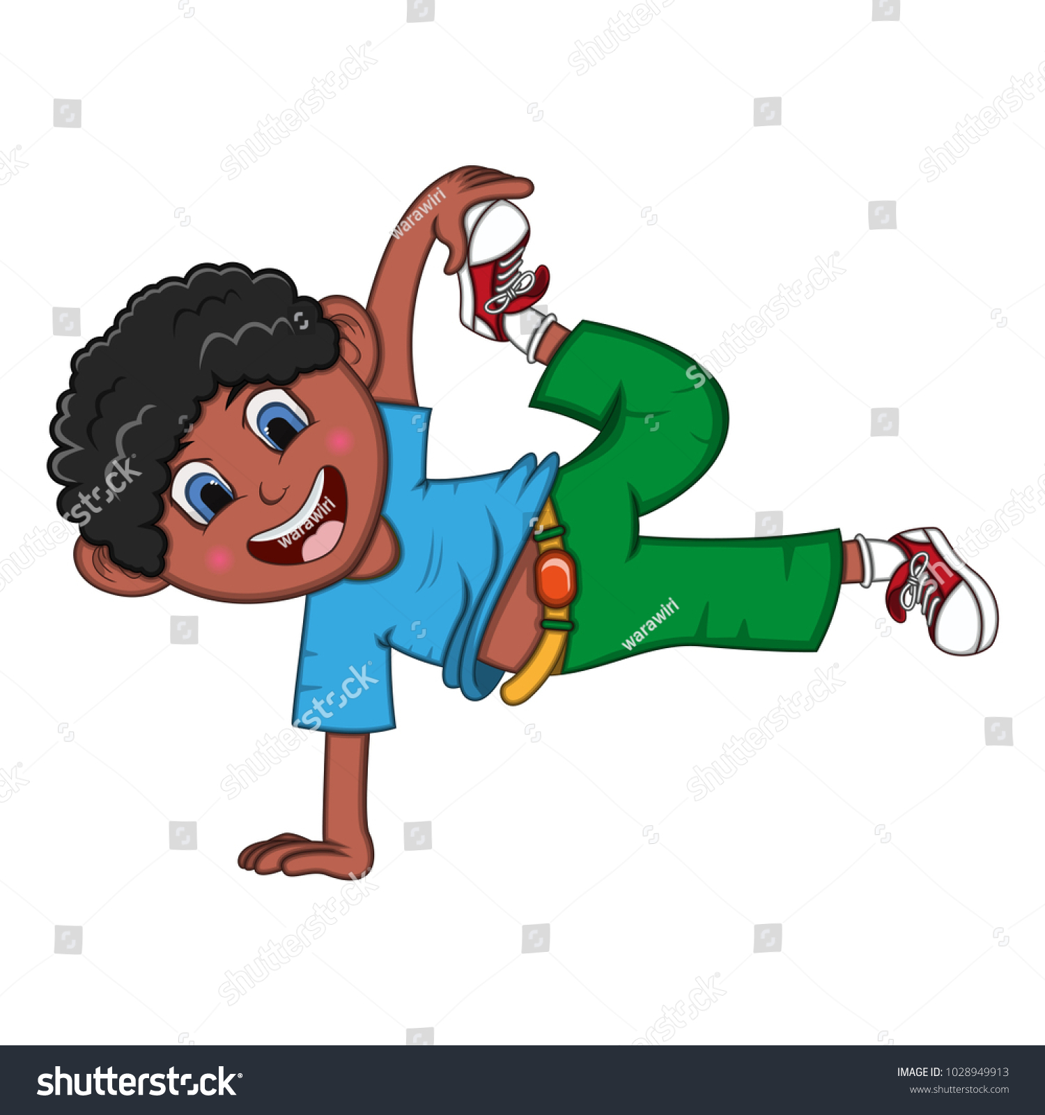 Boy Dancing Cartoon Vector Illustration Stock Vector (Royalty Free ...