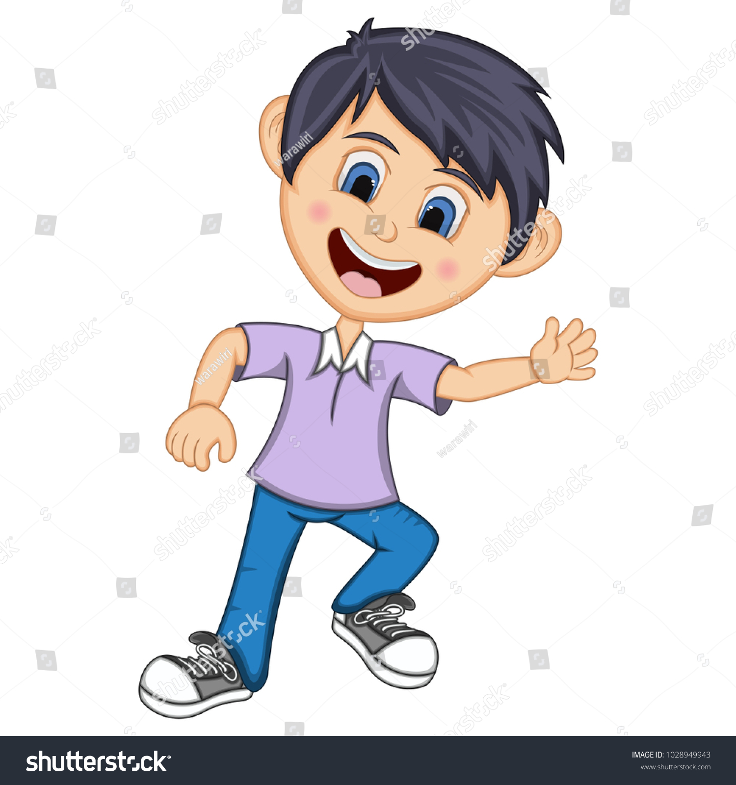 Boy Dancing Cartoon Vector Illustration: เวกเตอร์สต็อก (ปลอดค่า ...