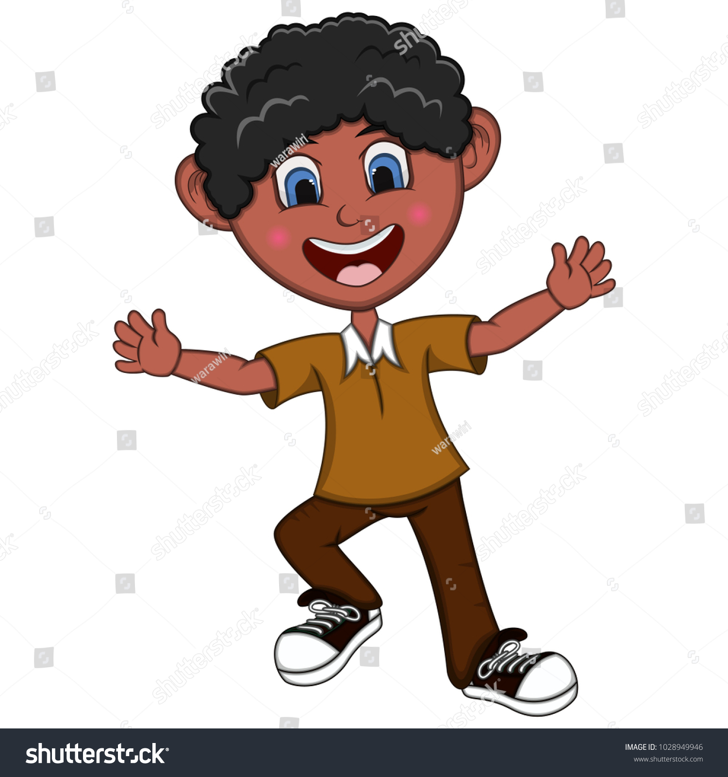 Boy Dancing Cartoon Vector Illustration: เวกเตอร์สต็อก (ปลอดค่า ...