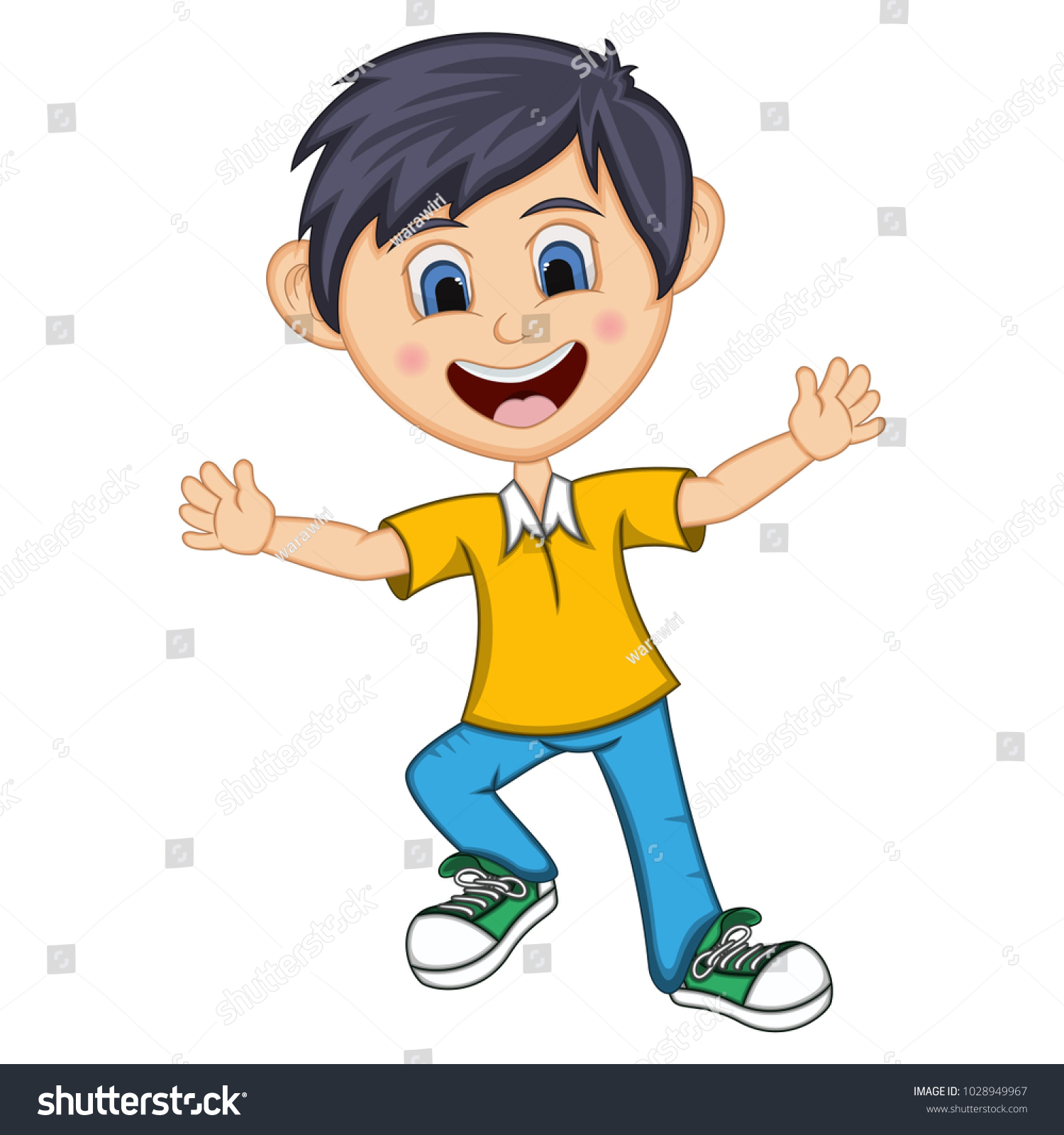 Boy Dancing Cartoon Vector Illustration: เวกเตอร์สต็อก (ปลอดค่า ...