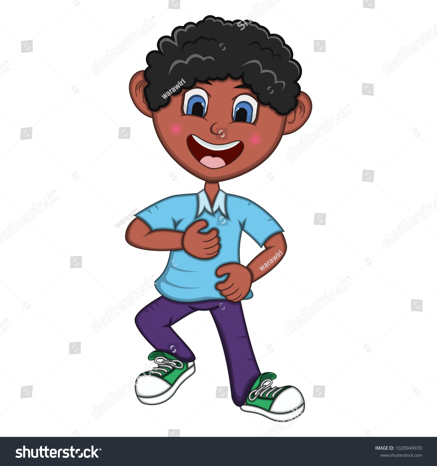 Boy Dancing Cartoon Vector Illustration: vector de stock (libre de ...