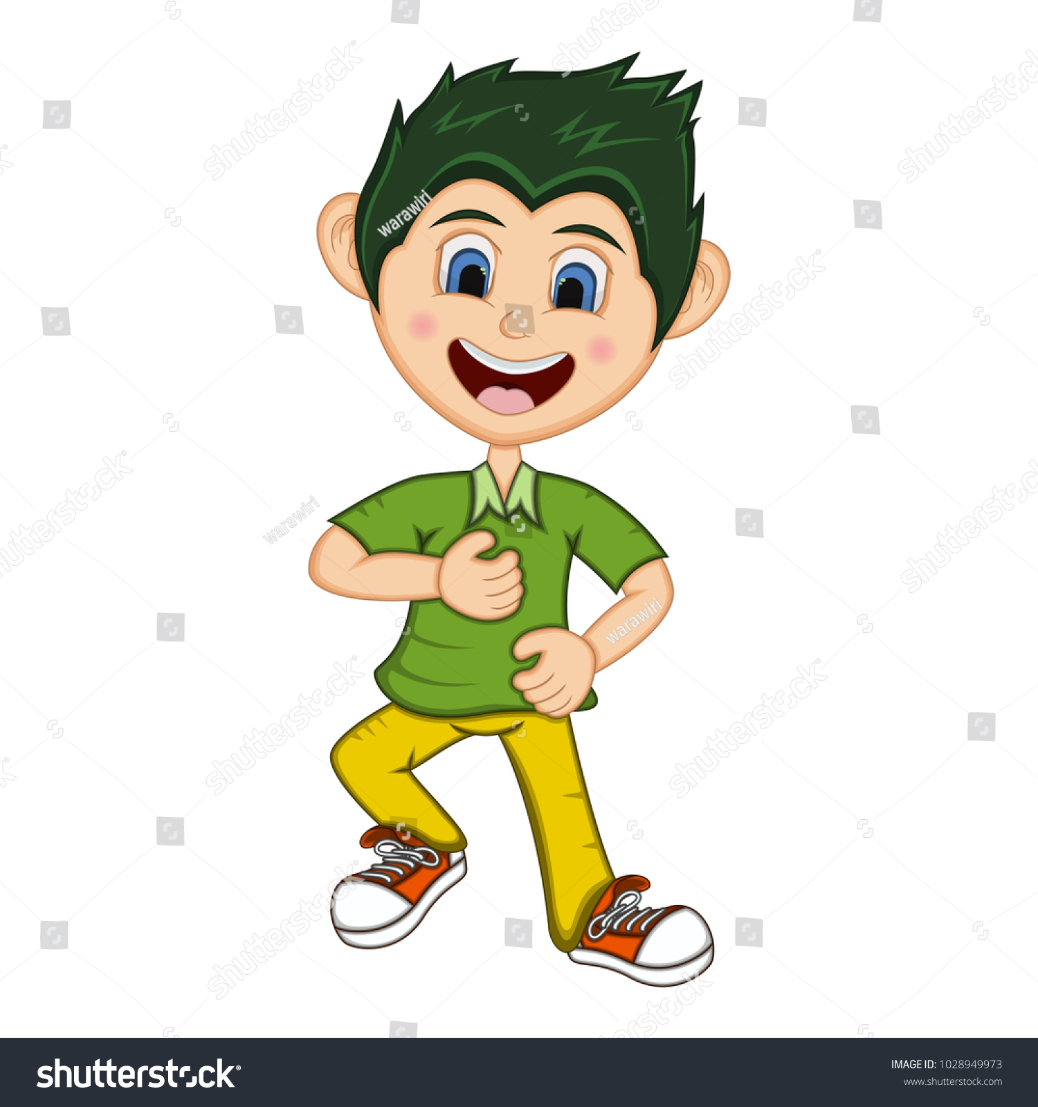 Boy Dancing Cartoon Vector Illustration: เวกเตอร์สต็อก (ปลอดค่า ...
