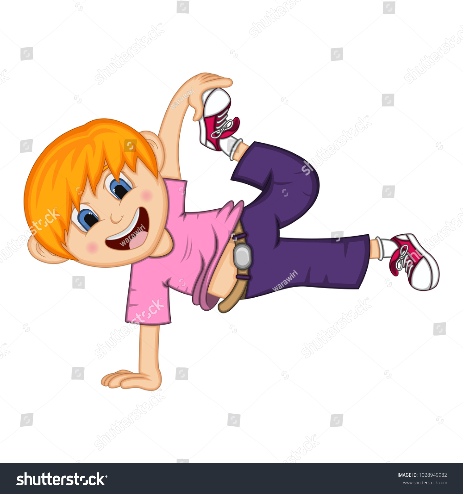 Boy Dancing Cartoon Vector Illustration Stock Vector (Royalty Free ...