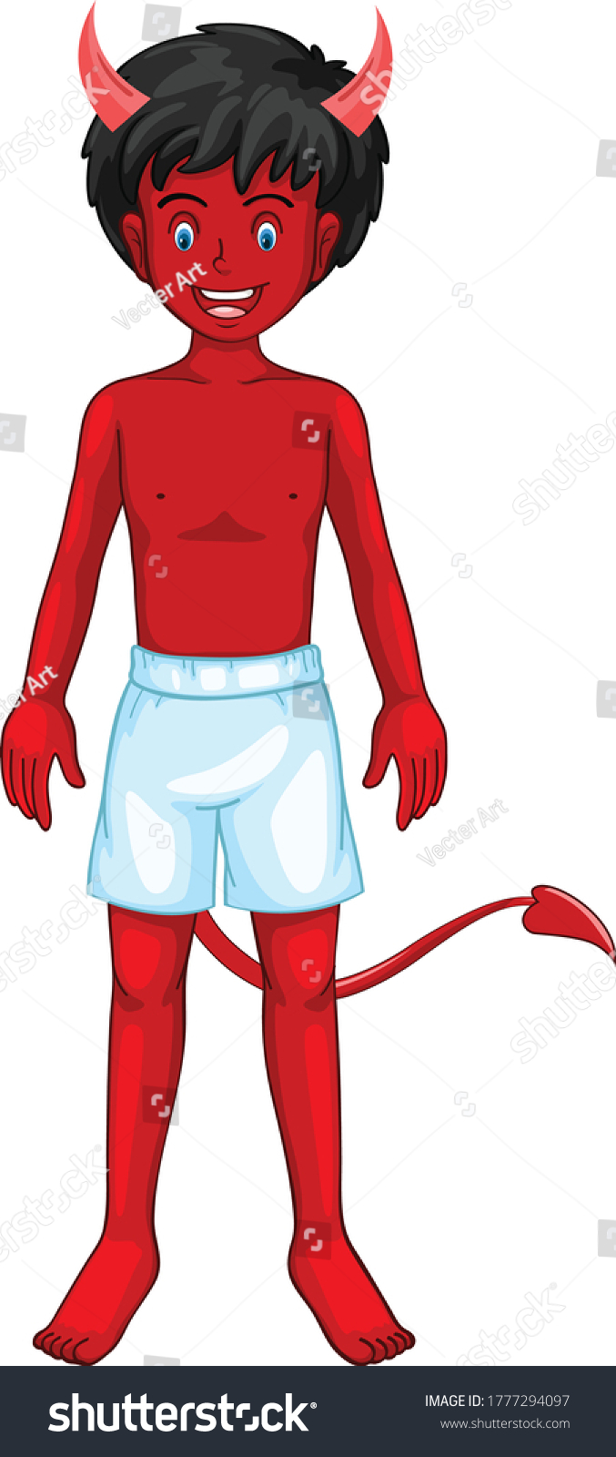 Boy Devil Cartoon Vector Art Illustration Stock Vector (Royalty Free ...