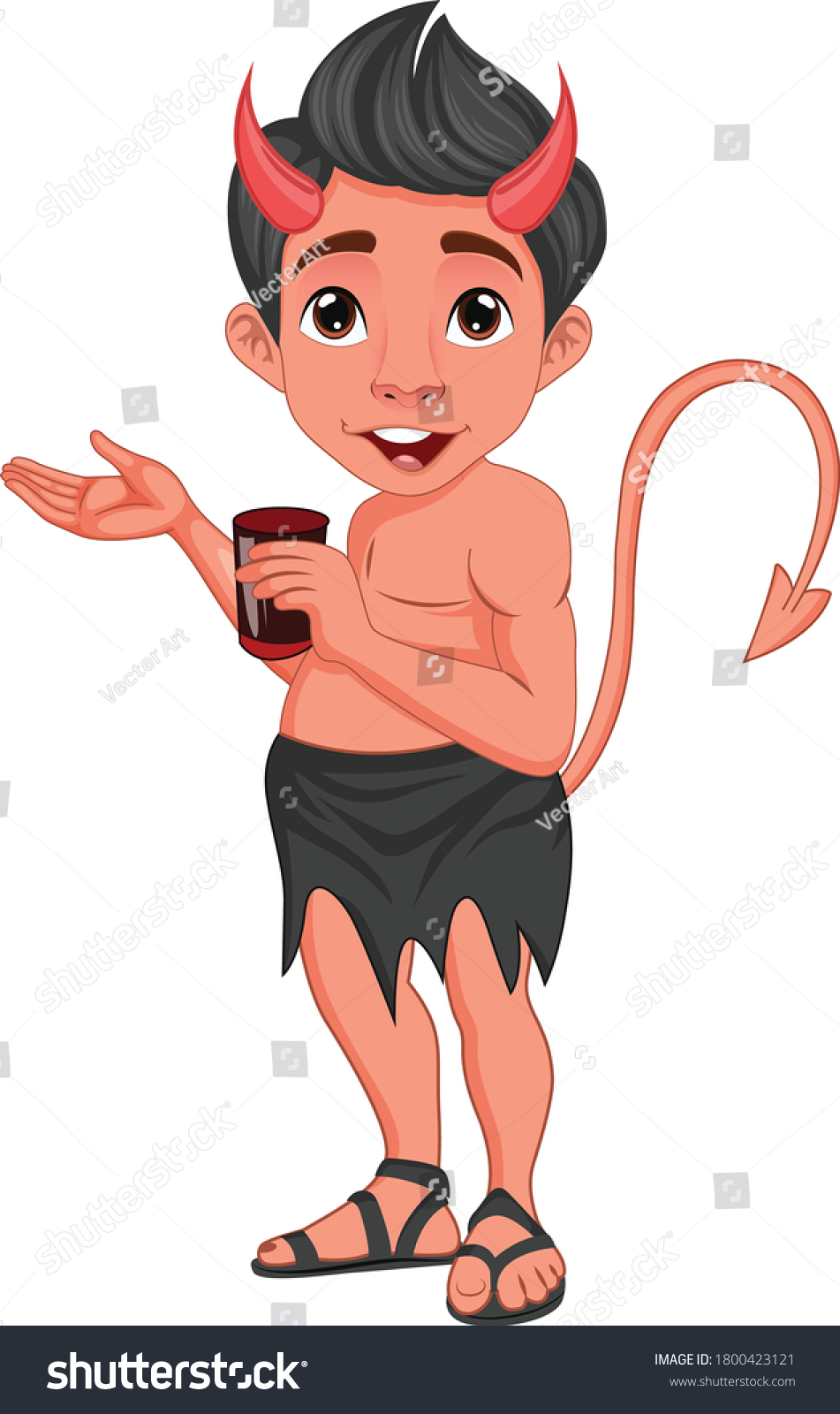 Boy Devil Cartoon Vector Art Illustration: เวกเตอร์สต็อก (ปลอดค่า ...