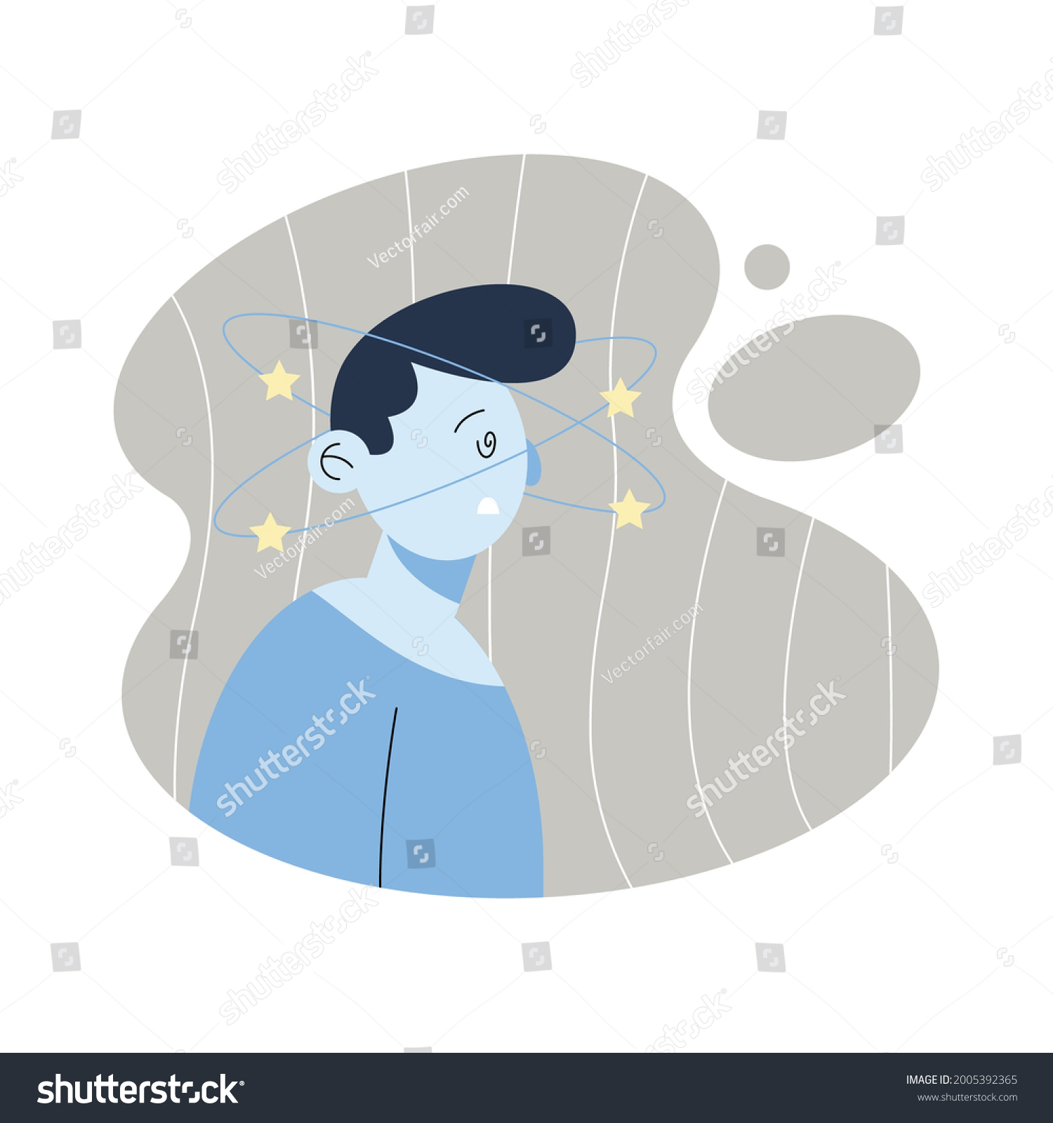 Boy Dizziness Panic Attack Stock Vector (Royalty Free) 2005392365 ...