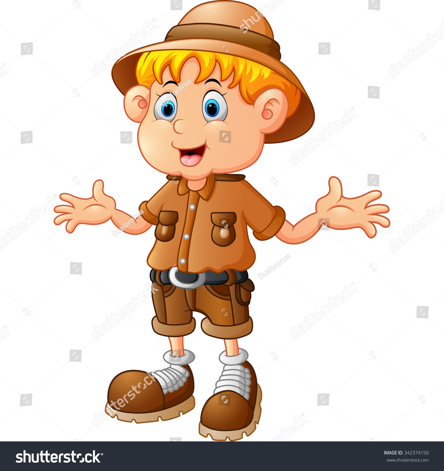 Boy Explorer Cartoon: เวกเตอร์สต็อก (ปลอดค่าลิขสิทธิ์) 342374150 ...