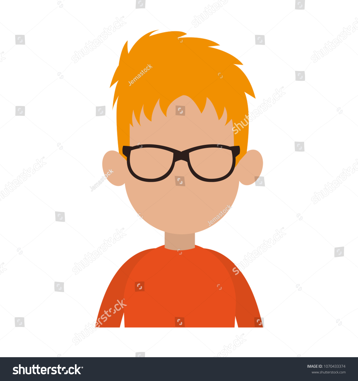Boy Faceless Profile Cartoon Stock Vector (Royalty Free) 1070433374