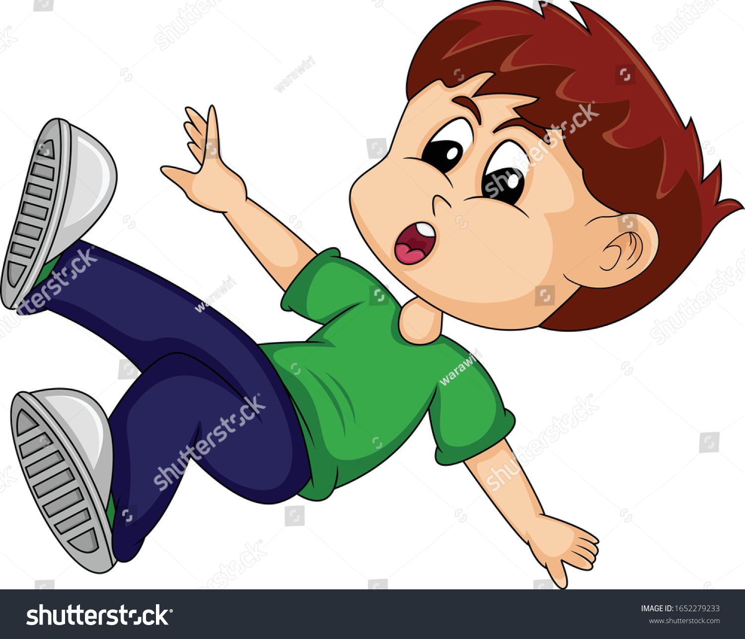 Boy Fell Down Cartoon Vector Illustration: เวกเตอร์สต็อก (ปลอดค่า ...