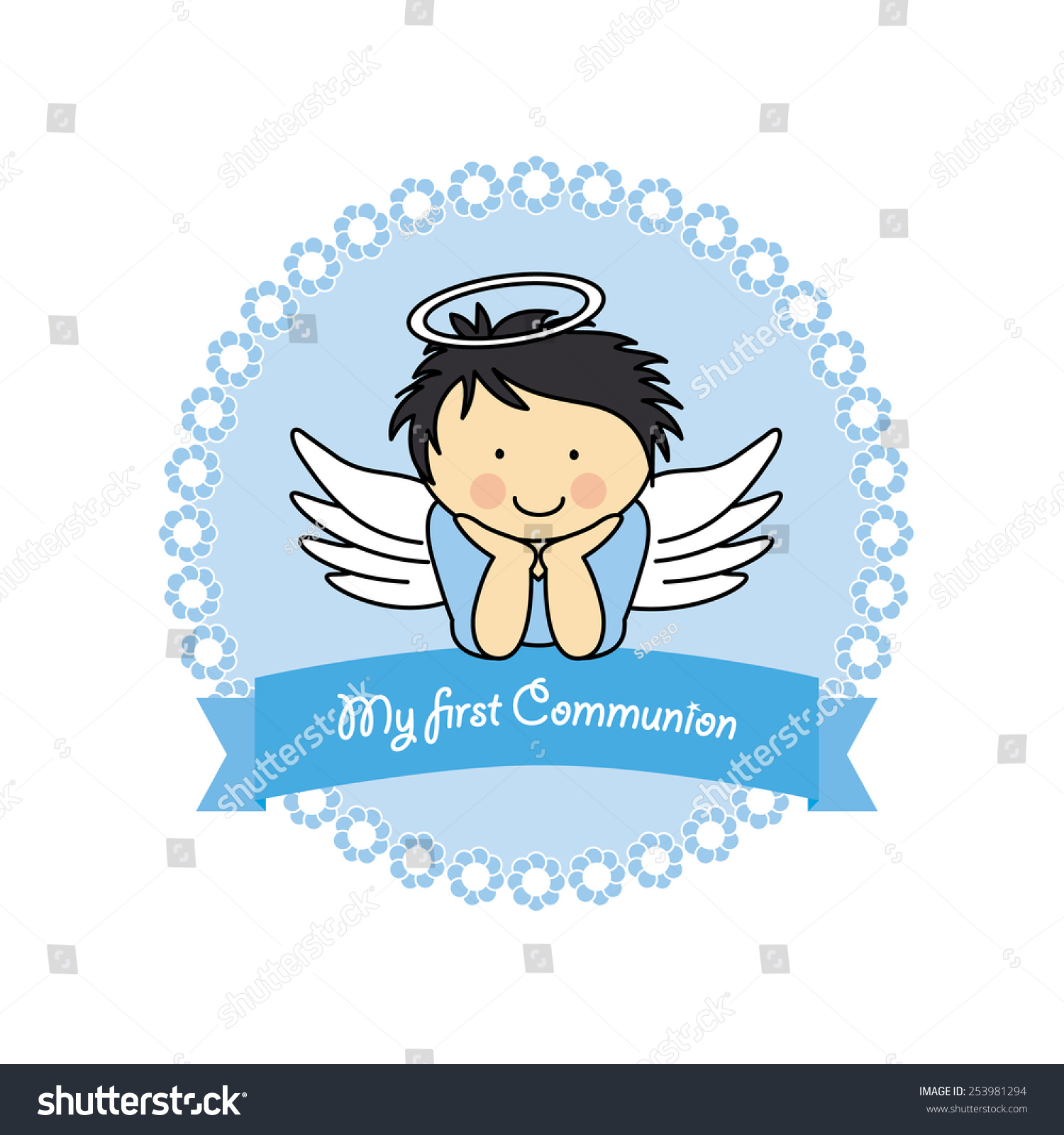 Boy First Communion Card Stock Vector (Royalty Free) 253981294 ...