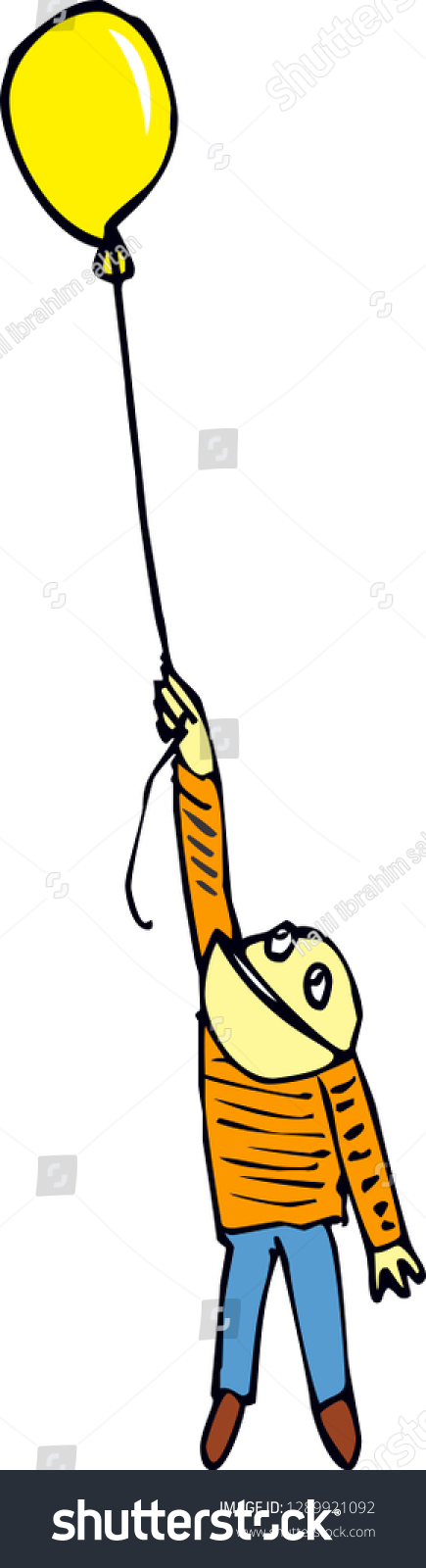 Boy Flying Balloon Stock Vector (Royalty Free) 1289921092 | Shutterstock