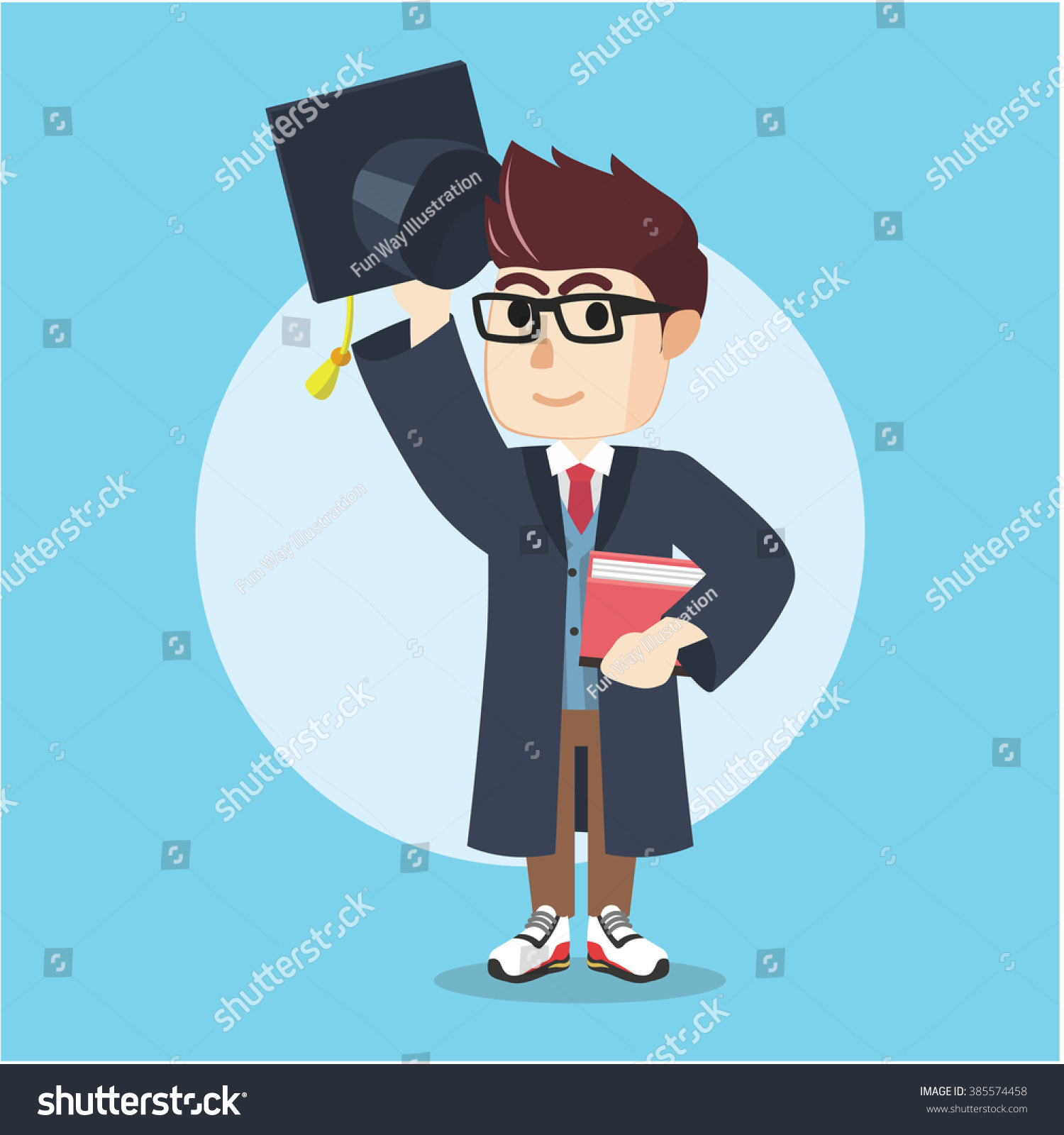 Boy Graduate Stock Vector (Royalty Free) 385574458