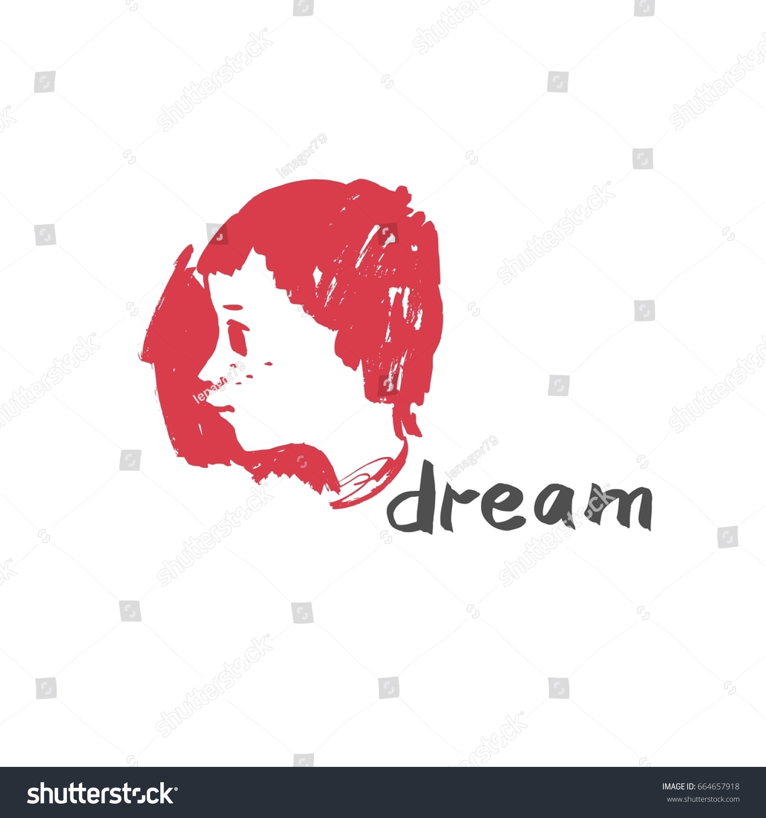 Boy Head Portrait Profile: vector de stock (libre de regalías ...