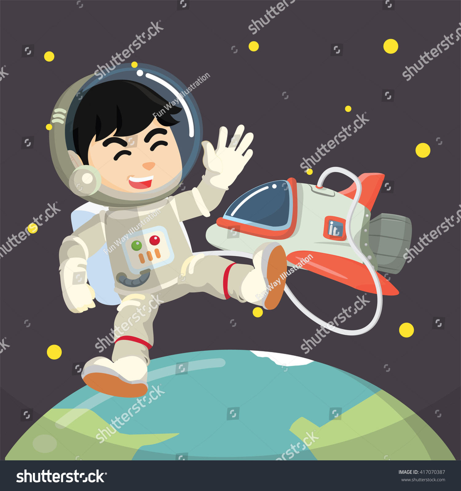 Boy Astronaut Space Stock Vector (Royalty Free) 417070387