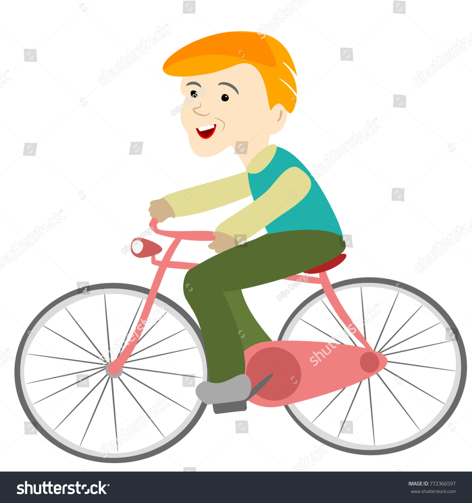 Boy Cycle Vector Illustration Stock Vector (Royalty Free) 772366597