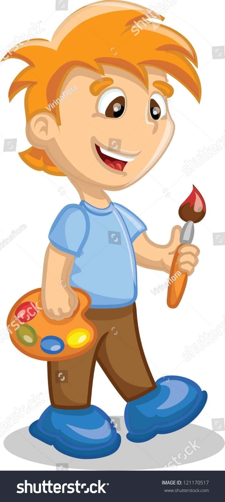 Boy Drawing Stock Vector (Royalty Free) 121170517 | Shutterstock