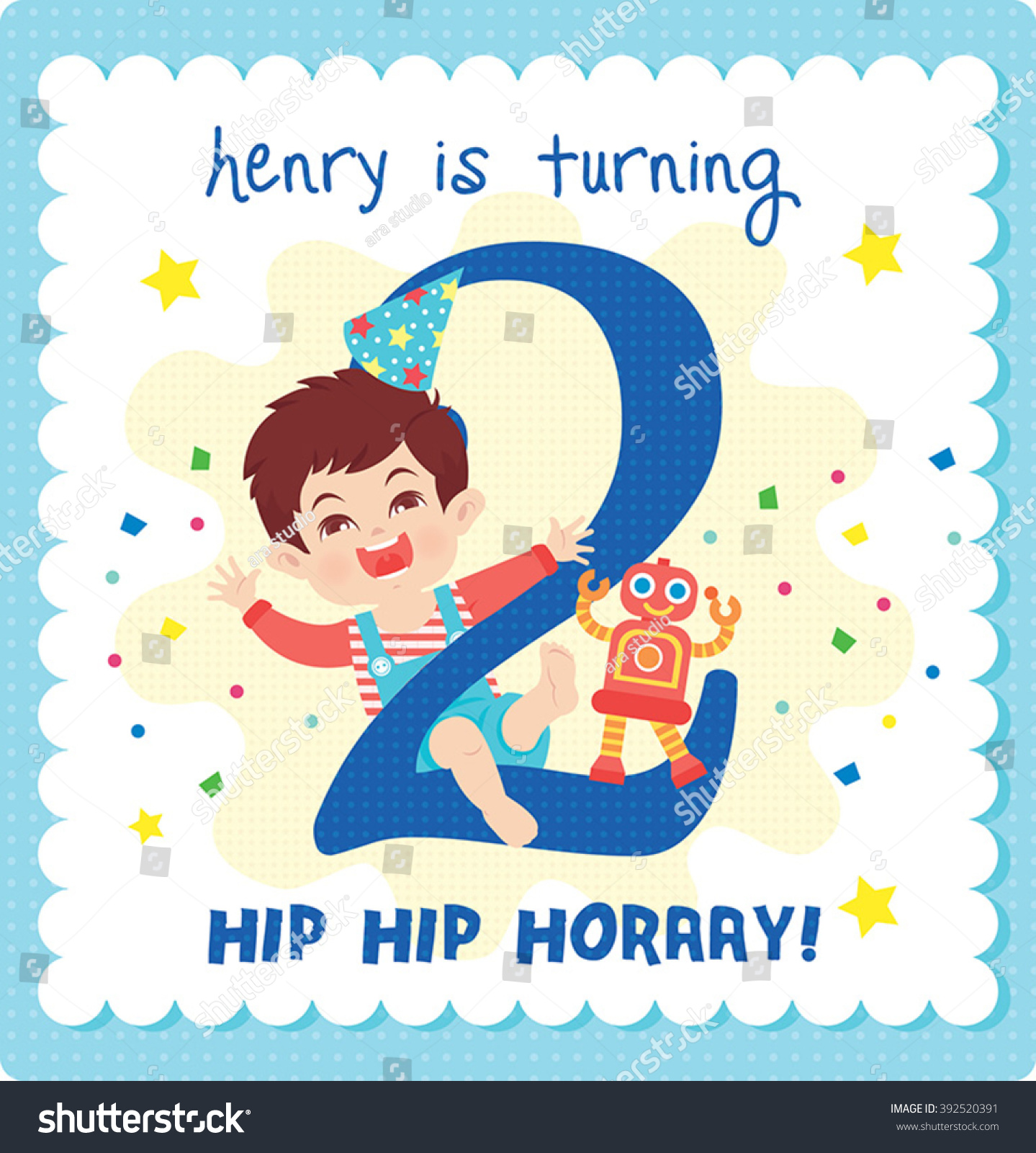 Boy Turning 2 Stock Vector (Royalty Free) 392520391 | Shutterstock