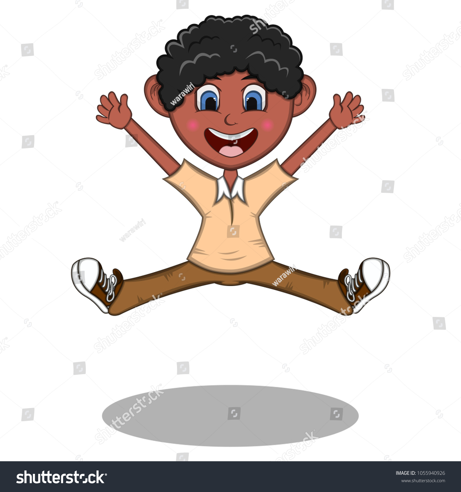 Boy Jump Dancing Cartoon Vector Illustration Stock Vector (Royalty Free ...