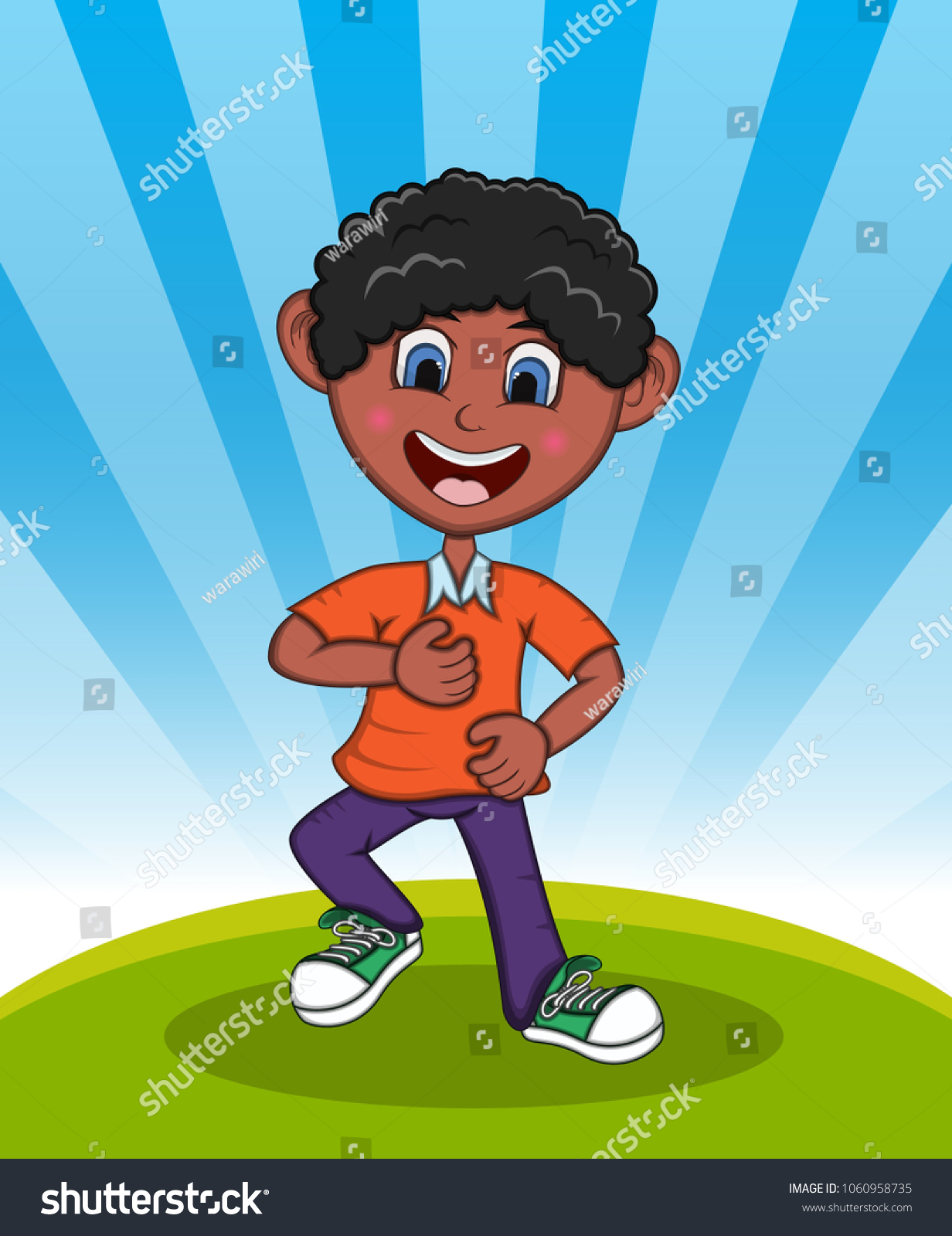 Boy Jump Dancing Background Cartoon Vector: เวกเตอร์สต็อก (ปลอดค่า ...