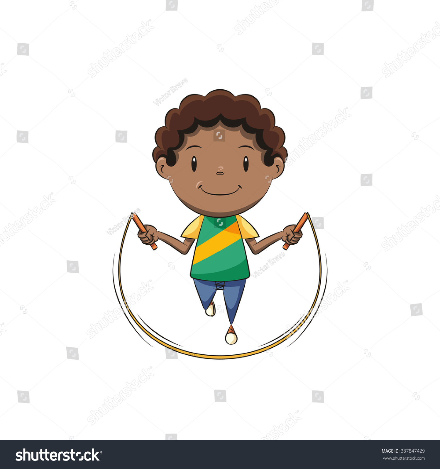 Boy Jumping Rope Vector Illustration 스톡 벡터(로열티 프리) 387847429 | Shutterstock